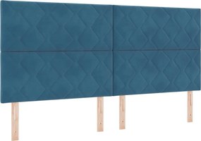 Postel s boxspringem s čelo Tmavě modrá 200 x 200 cm samet 3339924