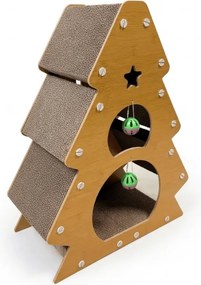 Škrabadlo pro kočky CHRISTMAS TREE 41x56 cm, hnědé