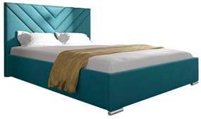 Eka Čalouněná postel MERKURY - Kronos 140x200 cm Barva látky: Azurová (13), Úložný prostor: S dřevěným rámem úložného prostoru