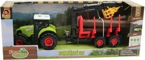 MaDe 07213 Traktor s přívěsem, ramenem, zelená / od 3 let