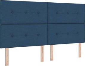 Postel s boxspringem s čelo Modrá 180 x 200 cm textil 3340584