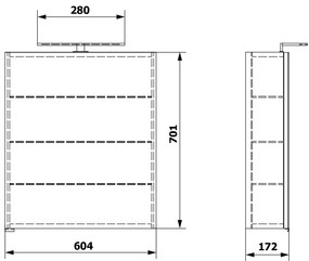 Sapho RIWA galerka s LED osvětlením, 60x70x17cm, bílá lesk RIW060-0030