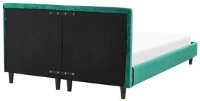 Čalouněná postel 140 x 200 cm tmavě zelená FITOU Beliani