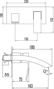 Sapho GINKO 1101-07B podomítková umyvadlová baterie černá mat