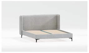 Šedá čalouněná dvoulůžková postel s roštem 180x200 cm Basti – Ropez