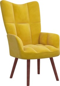 vidaXL Relaxační židle krémově samet [328061] Barva: horčicově žlutá