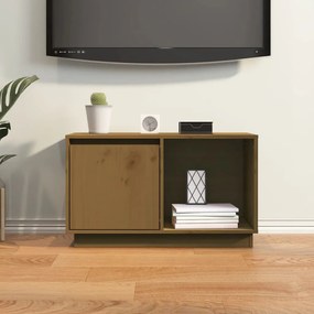 TV skříňka medově hnědá 74 x 35 x 44 cm masivní borové dřevo - Default Title