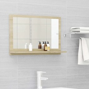 vidaXL Koupelnové zrcadlo 60 x 10,5 x 37 cm dřevotříska [804563] Barva: dub sonoma