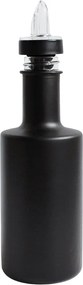 Skleněná láhev na olej 200 ml černá matná s čirou nálevkou VILO