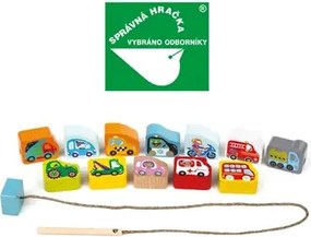 CUBIKA 14316 Navlékací dopravní prostředky - navlékací set - 13 dřevěn