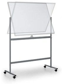 Mobilní oboustranná bílá popisovací tabule, magnetická, 1500 x 1200 mm