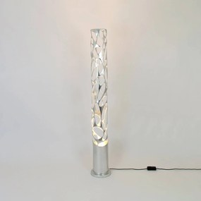 Stojací lampa Talismano, stříbrná barva, výška 176 cm, železo