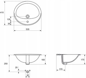 Cersanit Calla - zapuštěné umyvadlo 54x41cm, bílá, K11-0096