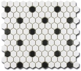 El Casa Mozaika keramická El Casa Hexagon Black And White Mat 26 x 30 cm - 147833