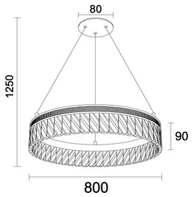 LED Stmívatelný křišťálový lustr na lanku THALIA LED/55W/230V 3000-6000K + DO