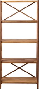 Regál z dubového dřeva v přírodní barvě 70x161 cm X-Shelf – Unique Furniture