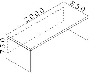 Stůl Lineart 200 x 85 cm, jilm světlý
