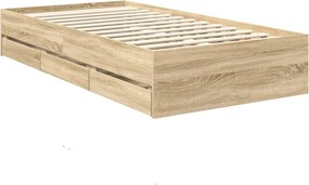 Rám postele s čelo Sonoma dub 100 x 200 cm Inženýrské dřevo 3408014