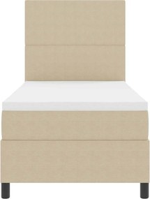 Postel s boxspringem s čelo Světle šedá a bílá 80 x 200 cm 3337534
