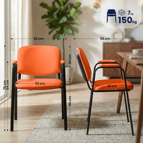 Konferenční židle Ken PRO umělá kůže – oranžová