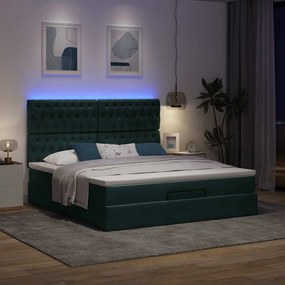 Osmanský rám postele s matracíes tmavě šedá 160x200cm samet 3314405