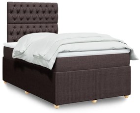 Box spring postel s matrací tmavě hnědá 120x190 cm textil