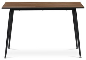 AUTRONIC Jídelní stůl, 120x75 cm, deska MDF, dýha divoký dub, kovové nohy,  černý lak