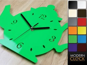 M.Clock Nástěnné akrylové kuchyňské hodiny 47x28cm konvice Barva: Bílá