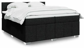 Box spring postel s matrací černá 200x200 cm textil 3287177