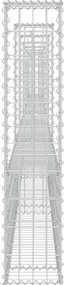 Gabionový koš ve tvaru U s 8 sloupky železo 860 x 20 x 100 cm 151281
