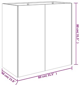 Truhlík 80 x 40 x 80 cm cortenová ocel,  824525