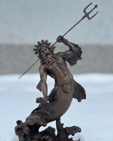 Bronzová socha soška - Poseidon