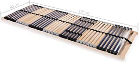 Lamelové rošty do postele 2 ks 42 lamel 7 zón 90 x 200 cm 3051435