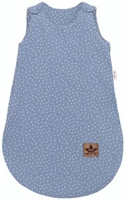 Mušelínový spací vak DOTS Baby Nellys Soft, 70cm, jeans