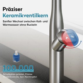 design kuchyňská baterie DOPORRO Turnix - šedá