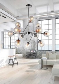 Chromový závěsný lustr Best pro žárovku 12x E14  - Candellux