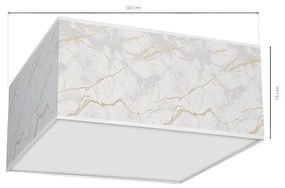 Stropní svítidlo Senso Square, 1x bílé/zlaté textilní stínítko, (bílé plexisklo), (50 cm)