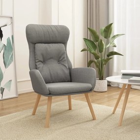 Relaxační křeslo světle šedé textil 341290
