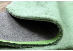 Kulatý koberec BUNNY, zelená, imitace králíčí kožešiny velikost kruh 140 cm | krásné koberce cz