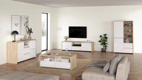 FALCO Vitrína Nerea 317 jackson hickory/bílý lesk