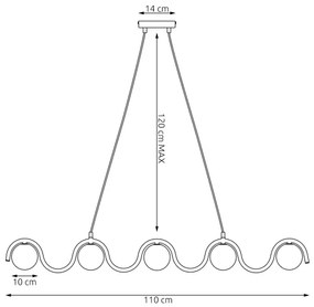 Lustr na lanku SINUS 5xG9/8W/230V bílá