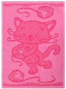Profod Dětský ručník Cat pink, 30 x 50 cm