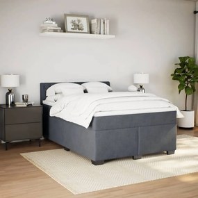 Box spring postel s matrací tmavě šedý 140 x 190 cm samet 3286313