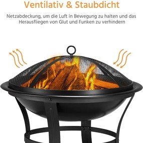 Zahradní ohniště Yaheetech – černá (254832421663)