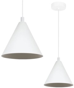 Závěsné svítidlo Soho, 1x bílé kovové stínítko, (fi 14cm)
