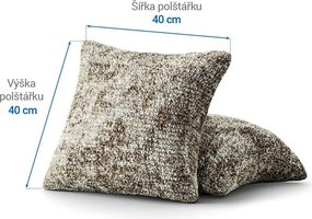 Bielastické potahy MARMO béžové povlaky na polštářky 2 ks ( 40 x 40 cm)