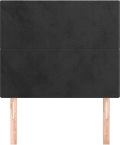 Čelo postele černé 100x5x118/128 cm sametové 3116096
