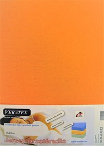 Veratex Jersey prostěradlo  jednolůžko 90x200/15 cm (č.20-meruňková)  Jersey