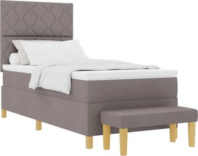 Postel s boxspringem s čelo Taupe 90 x 200 cm textil 3344349