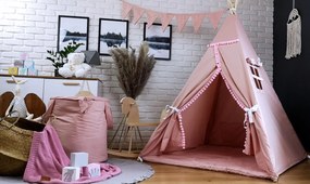 Dětský stan TEEPEE (TÝPÍ) SUPERIOR s doplňky - RŮŽOVÝ